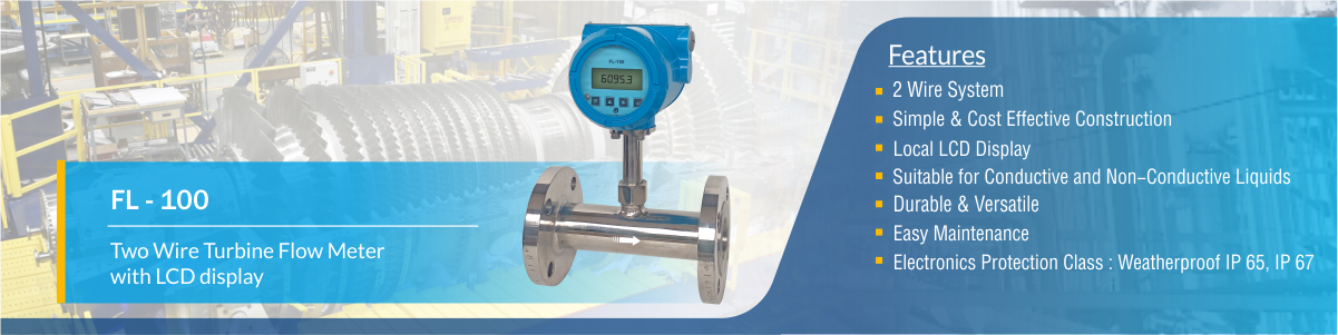FL-100 | Two Wire Turbine Flow Meter with LCD display